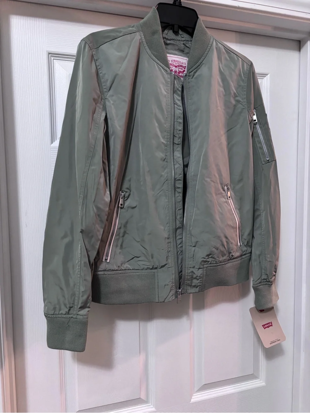 Levi's | Jackets & Coats | Levis Womens Sage Green Bomber Jacket | Poshmark